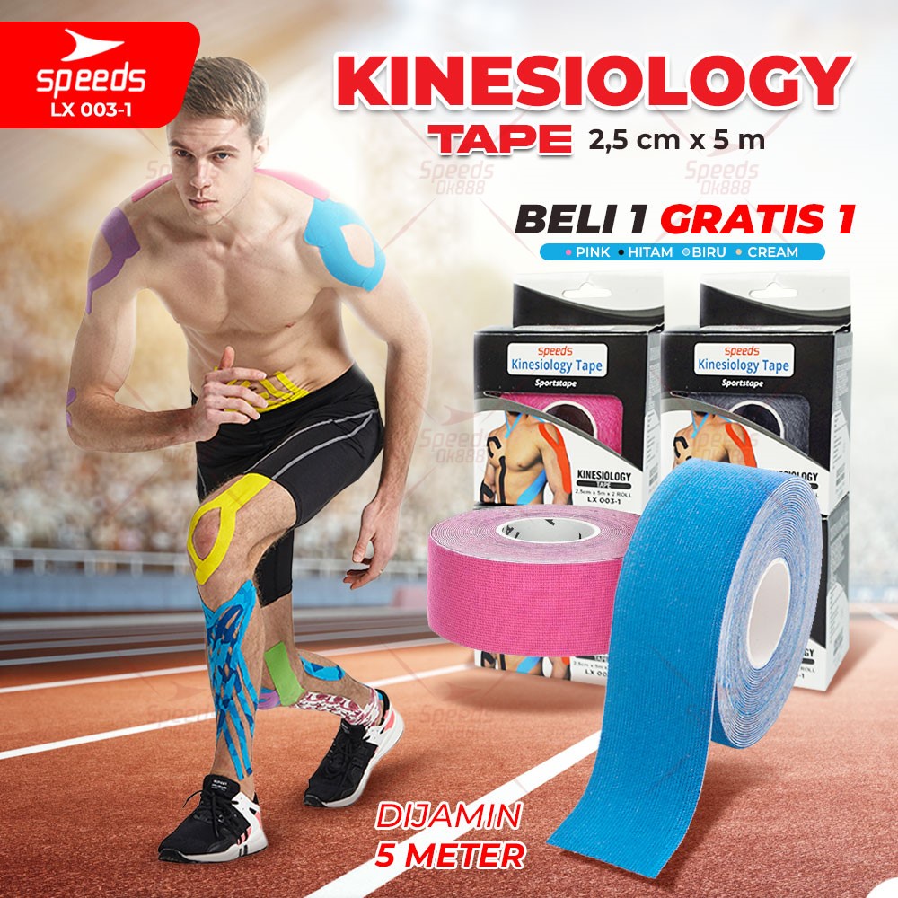 Jual SPEEDS Kanesio Tape / Tapping / Kinesiology Tape 2.5cm x 5m Termurah Balencing Tape ...