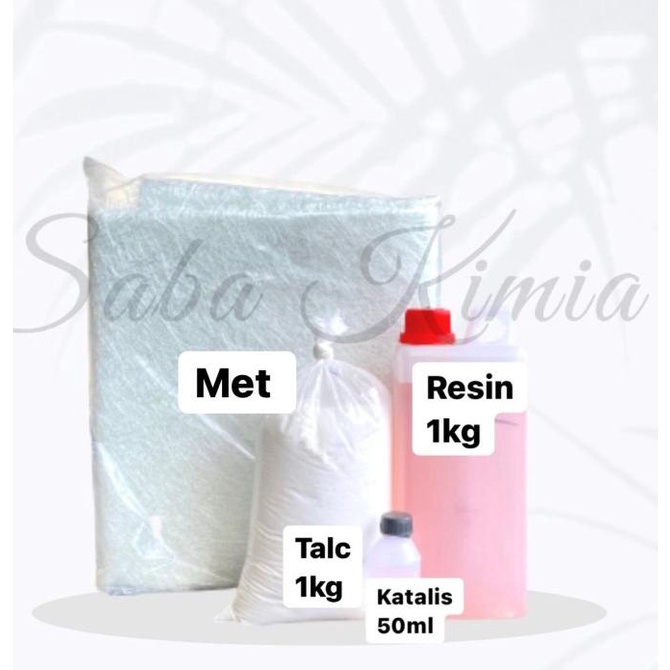 Jual Sco Resin 1 Kg + Katalis 50 Grm + Talc 1 Kg + Serat Fiber / Met ...