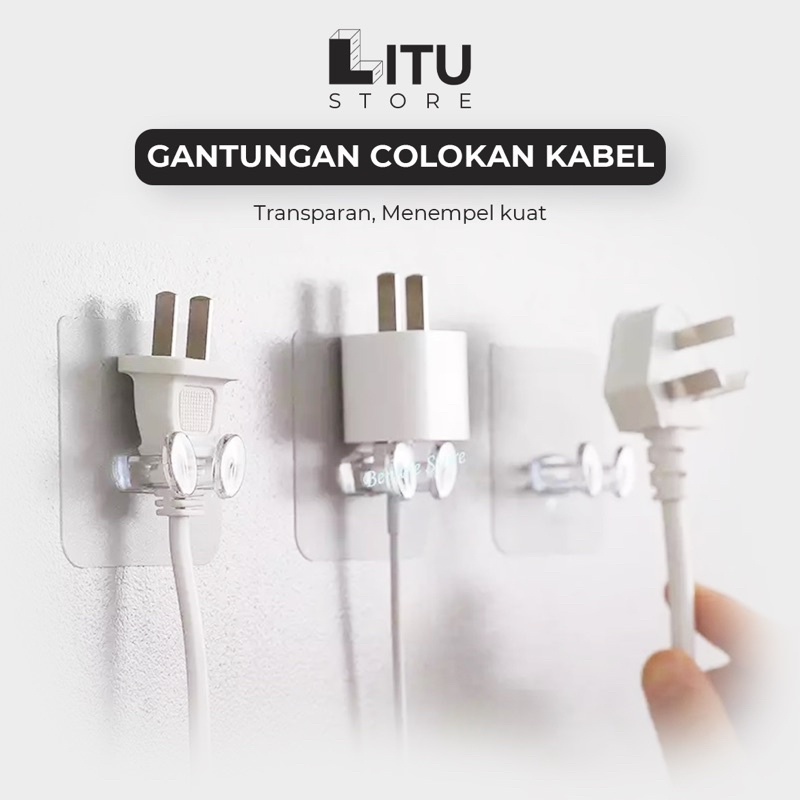 Jual Gantungan kabel colokan listrik stop kontak tempel dinding ...