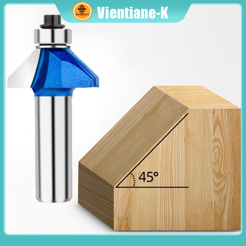 Jual 1/4 inch Mata Profil Router bits 45° Chamfer/Mata Profil Kayu 6 mm ...