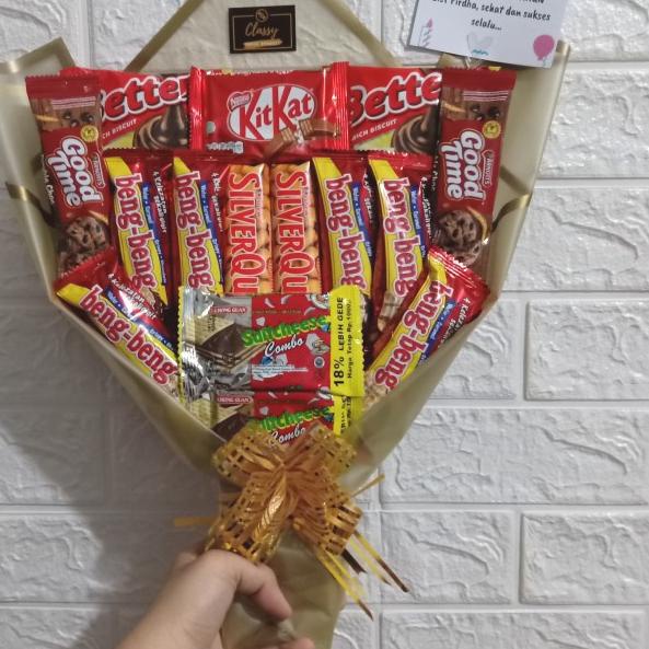Jual Snack Bouquet Premium Wrap / Bucket Buket Bunga snack jajan coklat ...