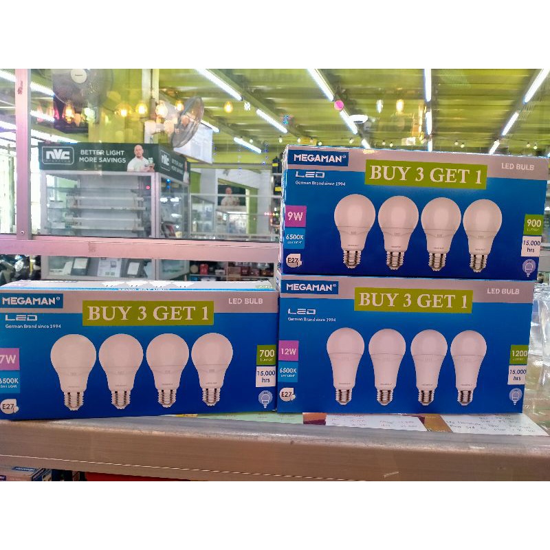 Jual LED BULD MEGAMAN 3+1 7W, 9W, 12W | Shopee Indonesia