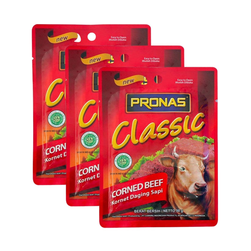 Jual Pronas Corned Beef Sachet 3 x 50 gr | Shopee Indonesia