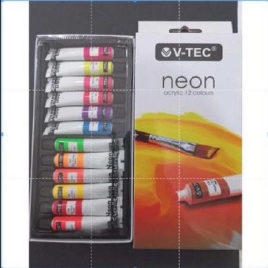 Jual Cat Acrylic Neon Colour VTEC Cat Akrilik 12 Warna 6ml V-Tec ...