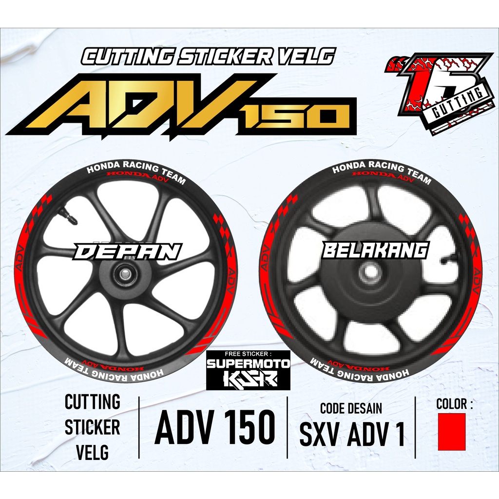 Jual Stiker velg Honda ADV 150 list sticker velk ADV desain Honda ADV ...
