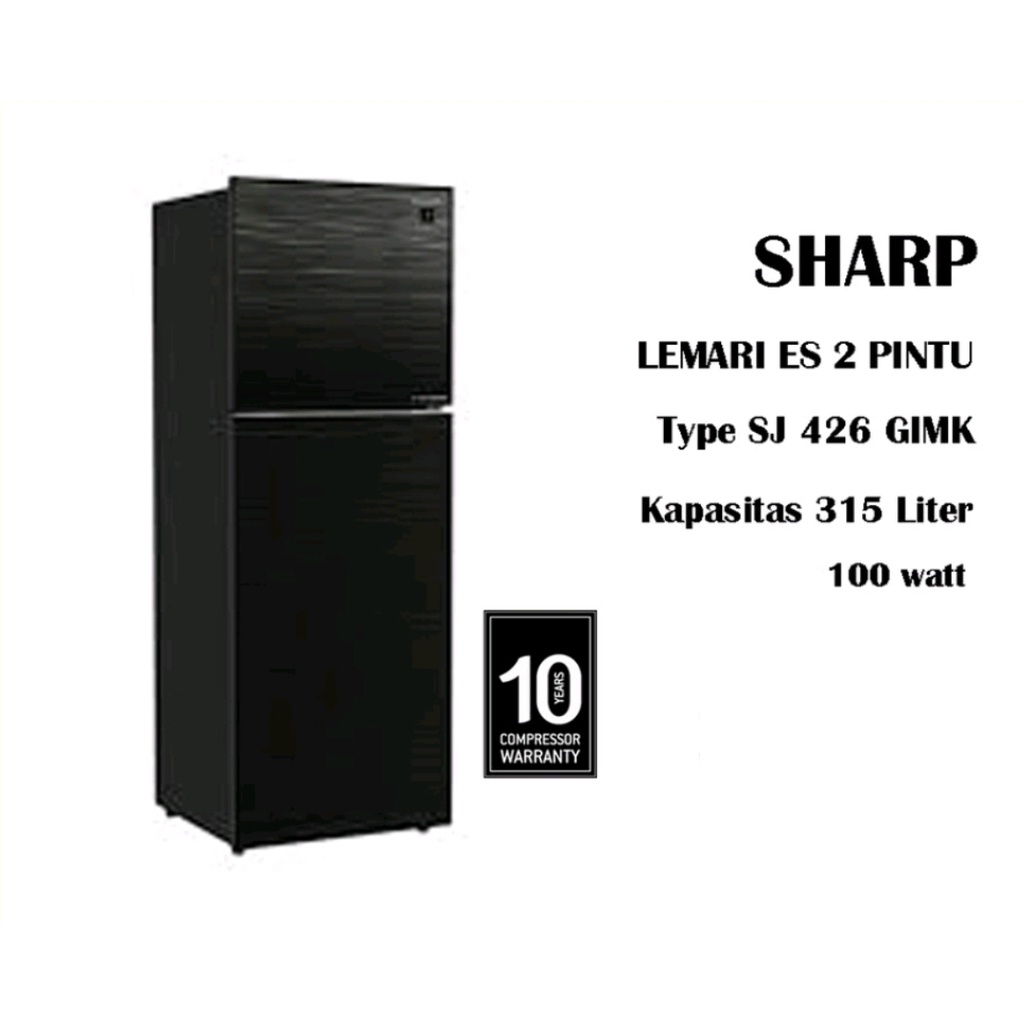 Jual KULKAS SHARP SHINE J-TECH INVERTER GLASS DOOR SERIES 2 PINTU TYPE SJ 426 GIMK | Shopee ...