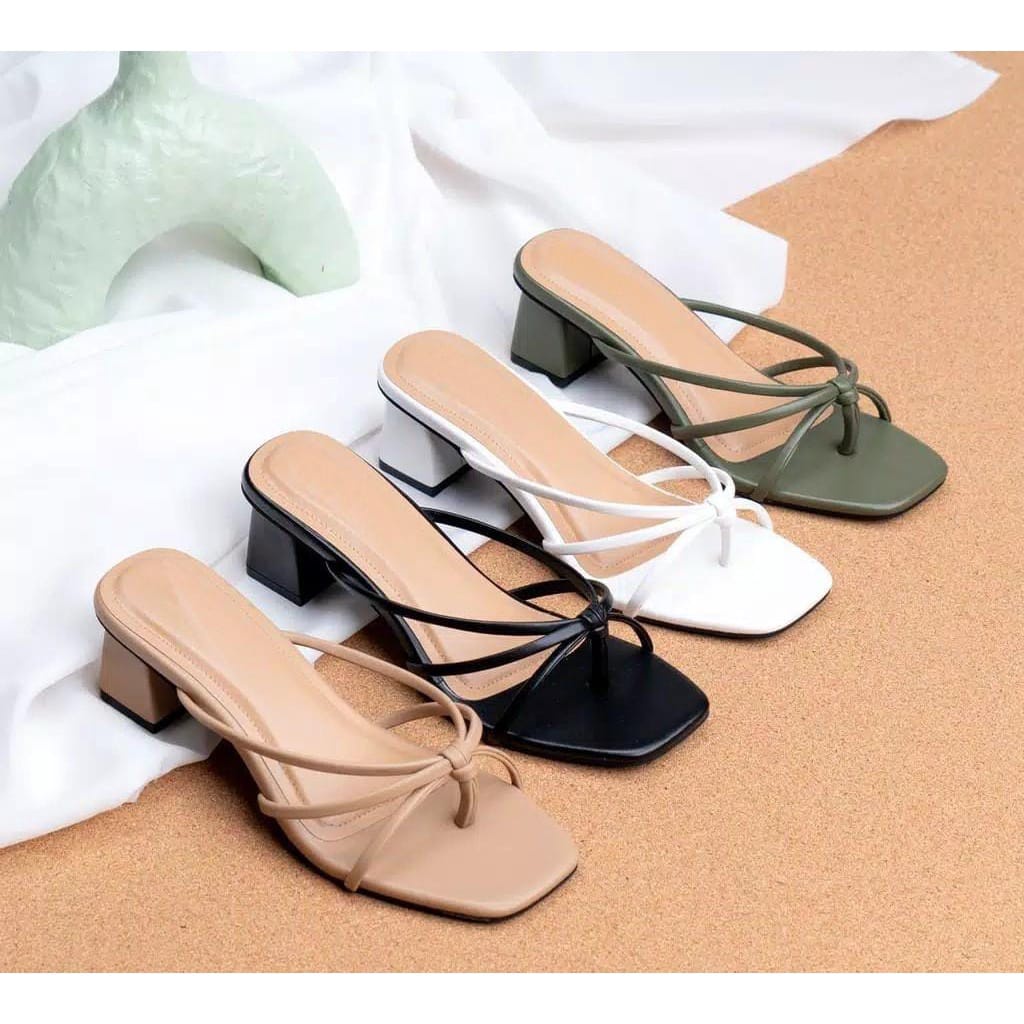 Jual Sepatu Hak wanita 5CM High Heels MONA Jepit tali silang D 07 ...
