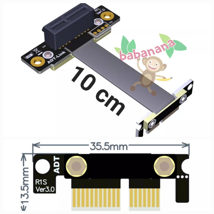 Jual Kabel Pcie X1 Elbow Riser Extension Kabel Pemanjang 180 Degree ...