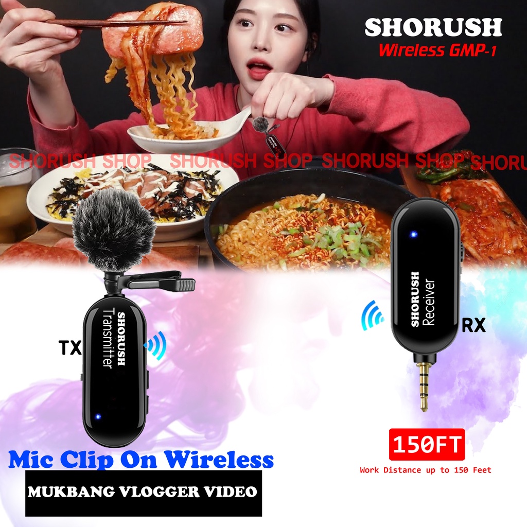 Jual Shorush GMP 1 Microphone Mic Clip On Wireless UHF VLOG Untuk ...
