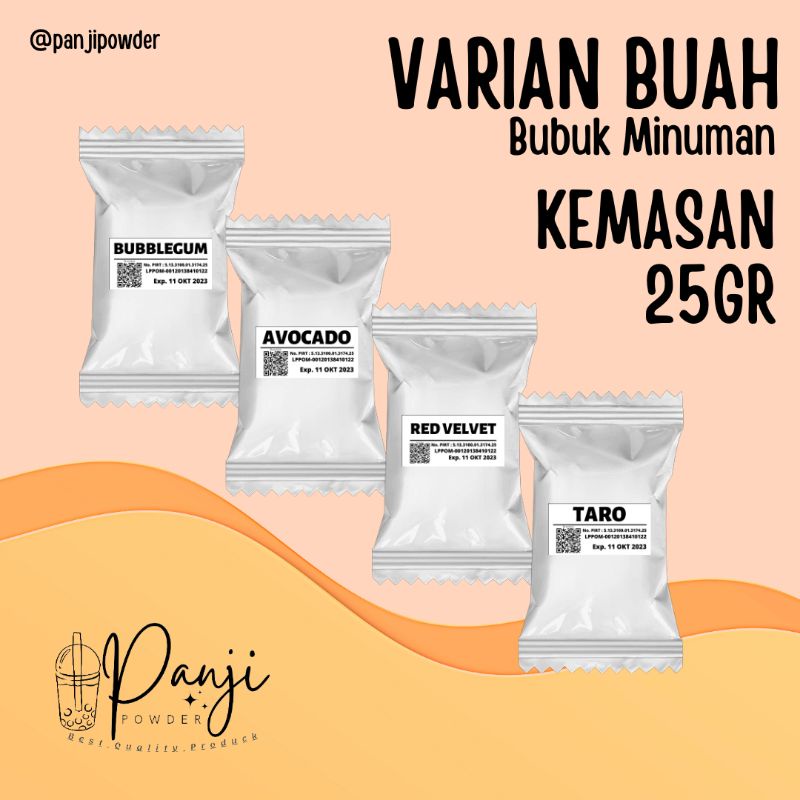 Jual bubuk minuman aneka rasa buah 25gr serbuk minuman sticky milk ...