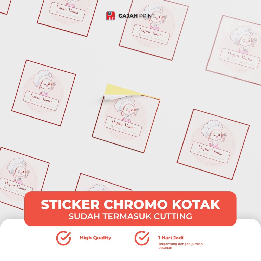 Jual Stiker Chromo Kotak Custom + Cutting Kiss Cut / Sticker Label ...