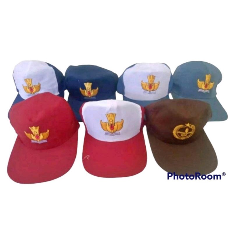 Jual Topi SABLON custom logo/nama sekolah TK/SD/SMP/SMA/SMK | Shopee ...