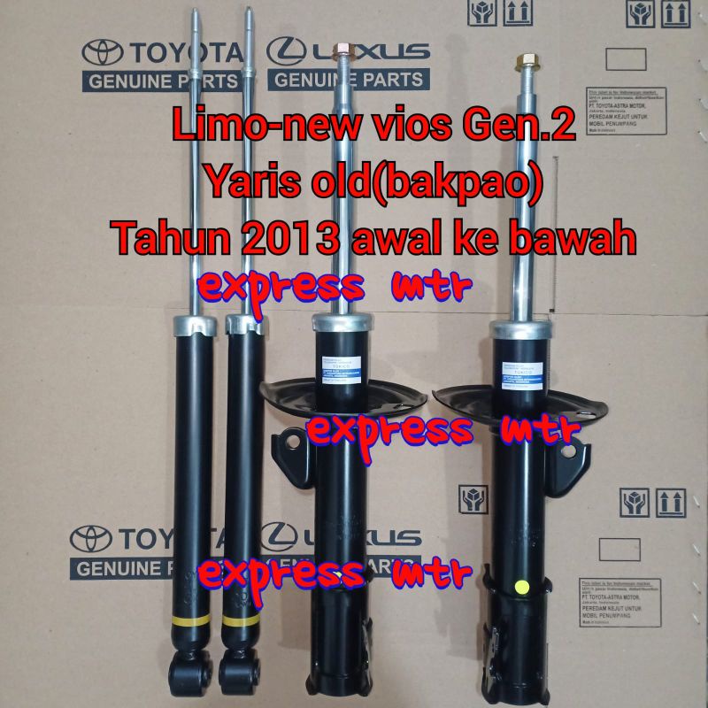Jual shock breaker absorber depan & belakang limo Vios gen 2 Yaris bakpao tahun 2006-2013 ...