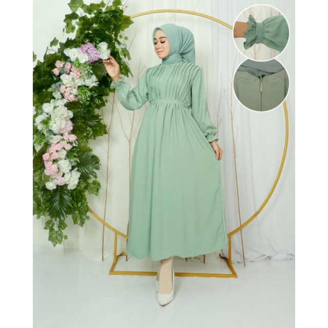 Jual Gamis Terbaru Zeanisa Dress L XL XXL Busui Sleting Premium Jumbo | Shopee Indonesia