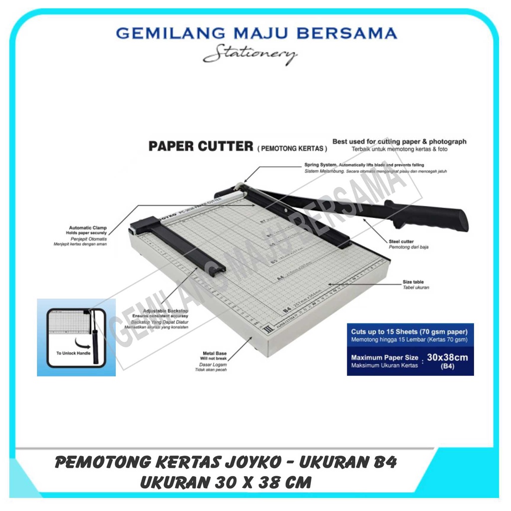 Jual Pemotong Kertas / Paper Cutter Joyko PC-3038 (B4) | Shopee Indonesia
