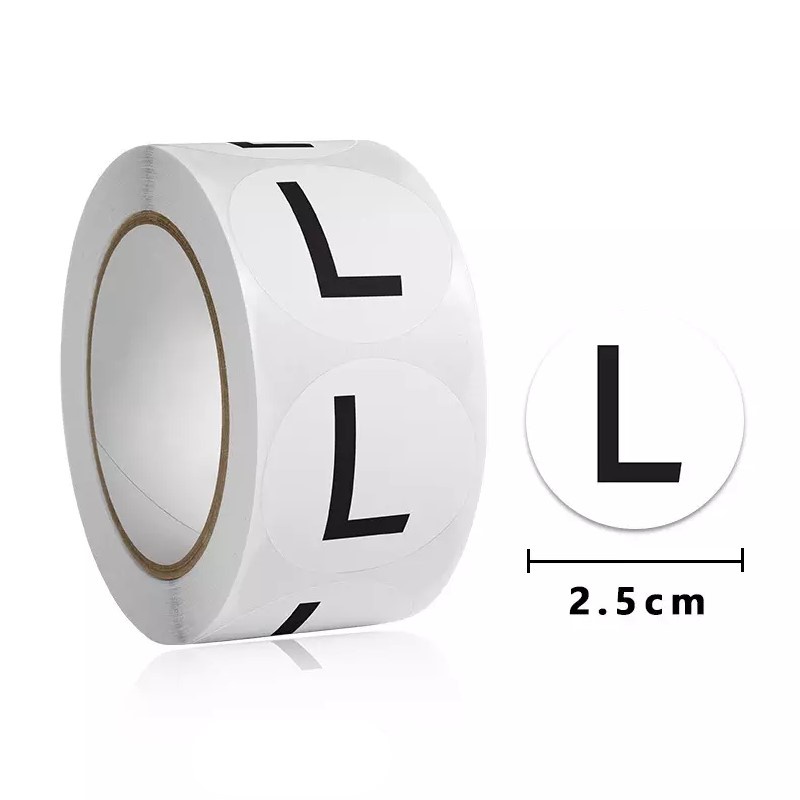 Jual Stiker Label Size Pakaian Sticker Ukuran Baju Bundar diameter 2,5 ...