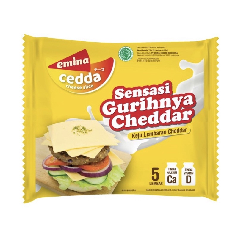 Jual Emina Cedda Cheese Slice Keju Slice Cheddar 75gr Isi 5 Lembar ...