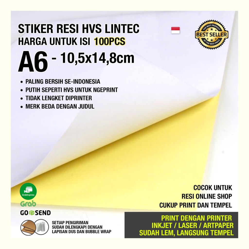 Jual [A6 paket 100 Lembar] Stiker LINTEC CAMEL ORIGINAL RESI SHOPEE ...
