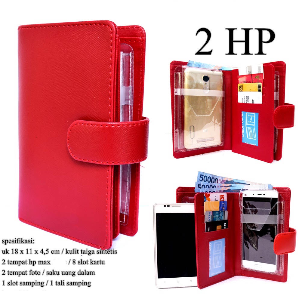 Jual Dompet Alexia Hp Kulit Max Merah Double | Shopee Indonesia