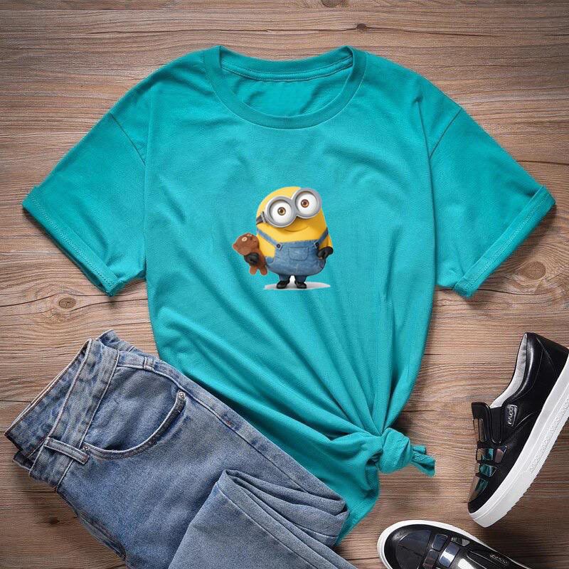 Jual Atasan Kaos Oblong Wanita Dewasa / Baju Pendek Cewek Motif Minion ...
