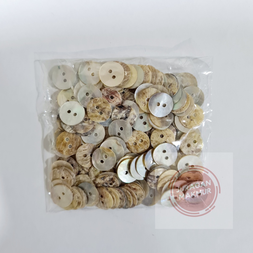 Jual [144 pcs] Kancing Kerang Putih 13mm 20L Lubang 2 - Kancing Baju ...