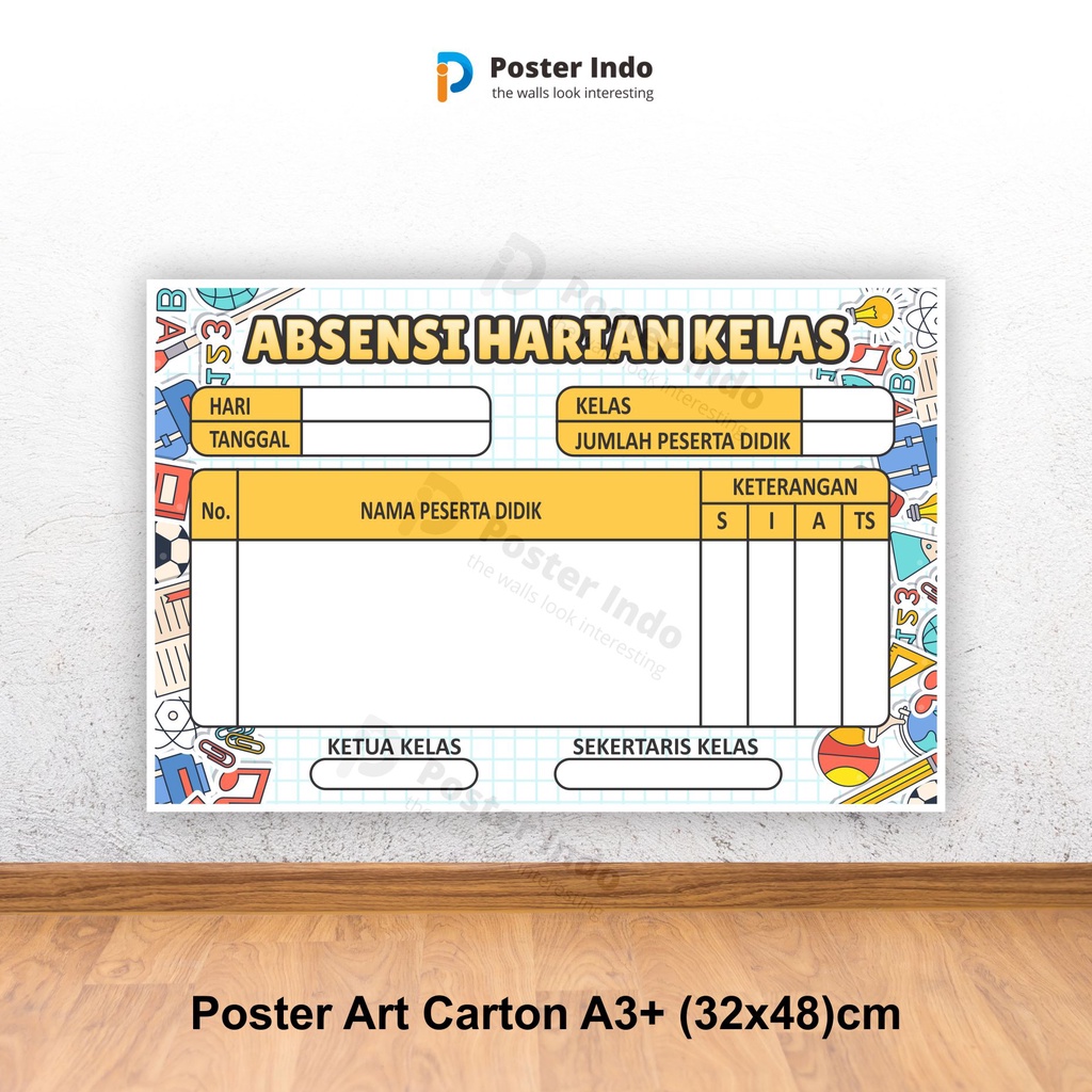 Jual Maliki Digital - Premium Poster Absensi Harian Kelas | Shopee ...