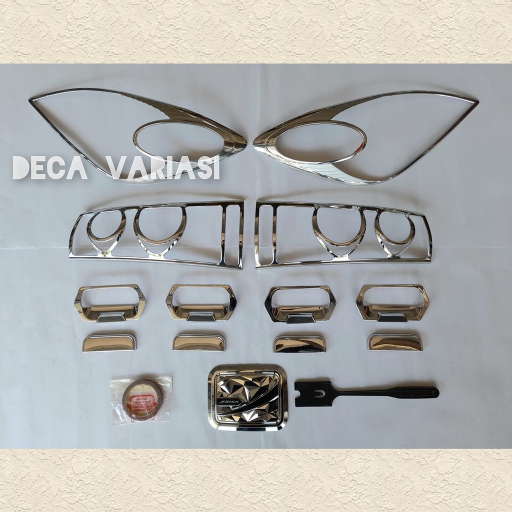 Jual Paket Garnish Depan Belakang Outer Handle Tank Cover New Xenia Diamond Chrome | Shopee ...