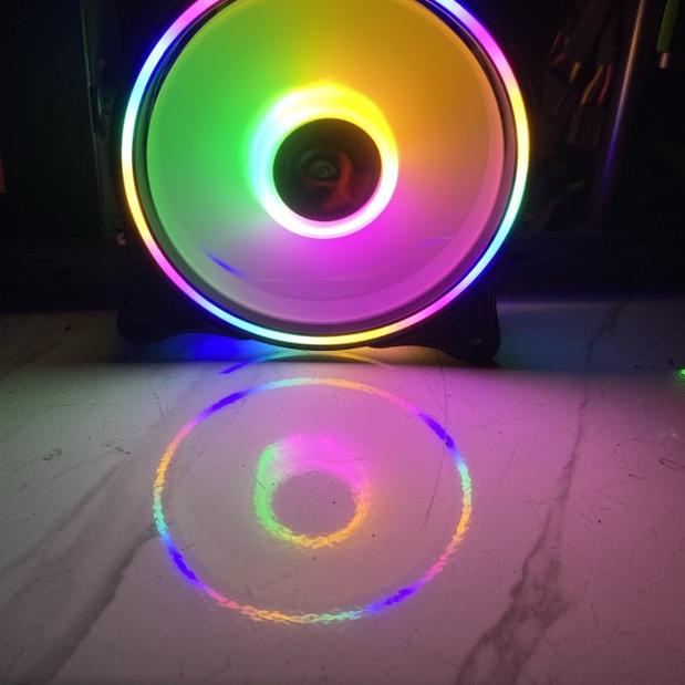 Jual XBT Aurora RGB Auto Fan Casing 12CM Double RING LED - Fan Case XB ...