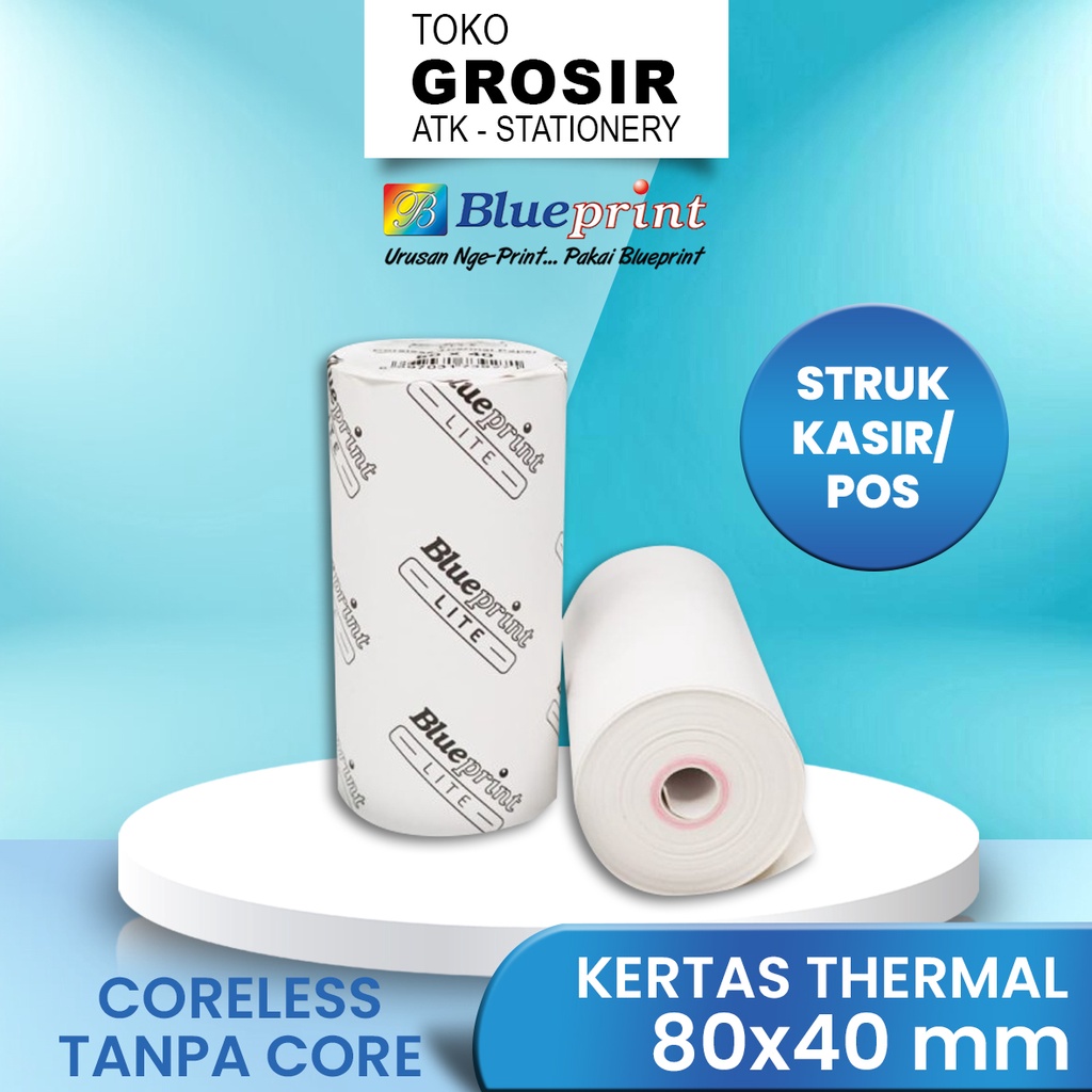 Jual (PACK) 80X40 KERTAS THERMAL 80MM KERTAS KASIR STRUK TERMAL EDC ...