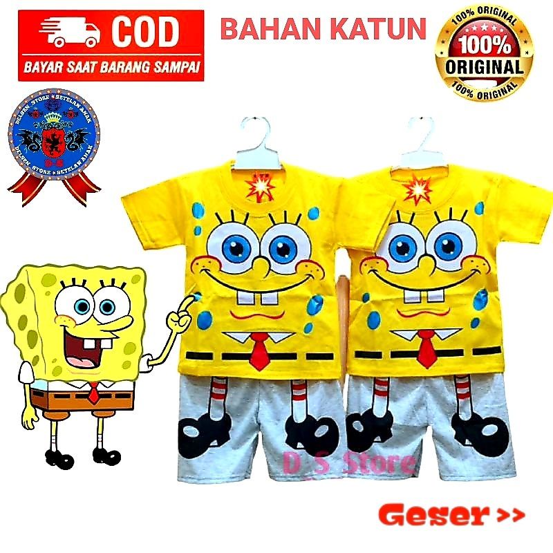 Jual SETELAN BAJU ANAK SPONGEBOB UNTUK ANAK 2-10 TAHUN BISA COD ...