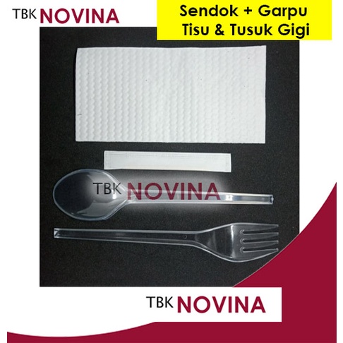 Jual [25 SET ] Sendok Garpu Tisu Tusuk gigi 25set per pack murah ...