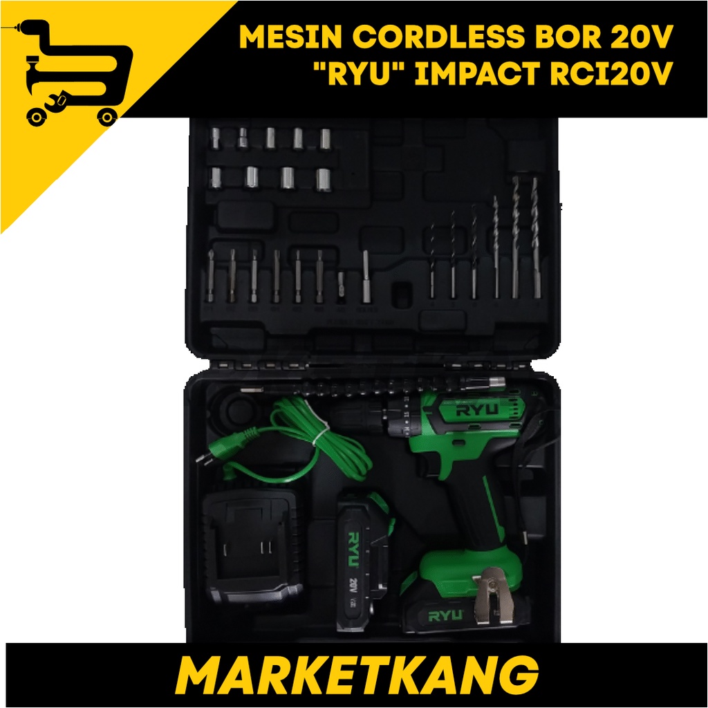 Jual MESIN BOR 20V "RYU" IMPACT RCI20V CORDLESS | Shopee Indonesia
