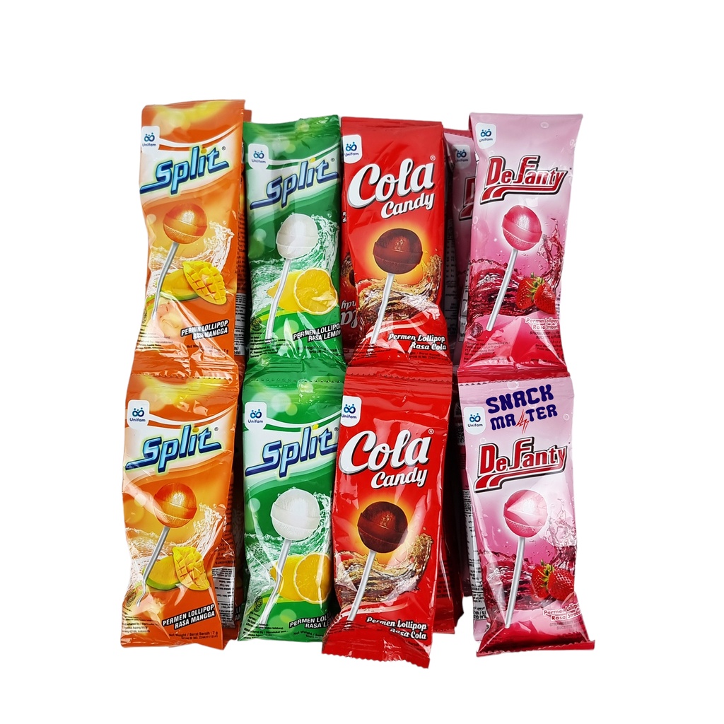 Jual Permen Lolipop Cola, Split, De Fanty Renceng - Netto 10 bks x 7 gr ...
