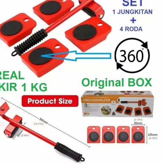 Jual Heavy Furniture Roller Move Tools Set (4 Roda + 1 Pengungkit ...