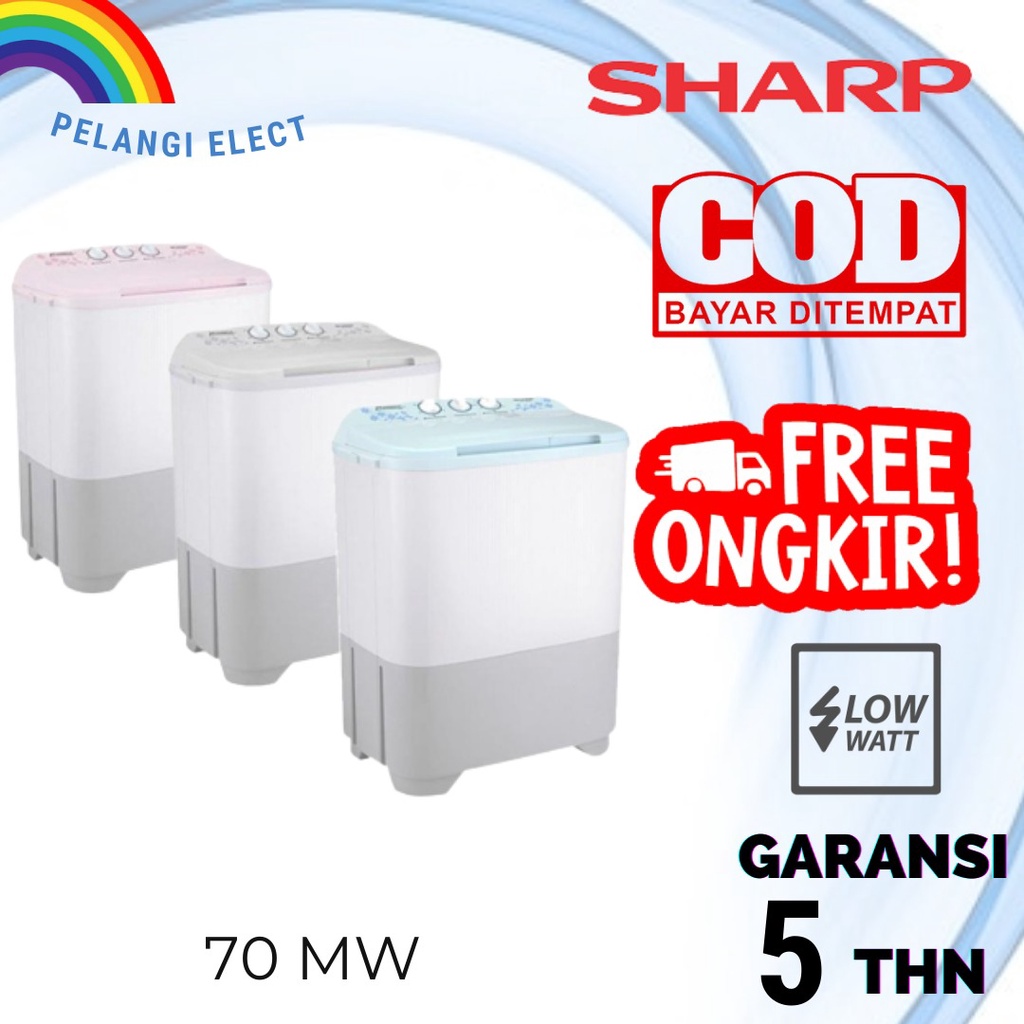 Jual MESIN CUCI SHARP EST 70 MW 7KG 2 TABUNG 70MW 7KG PURE MAGIC LOW ...