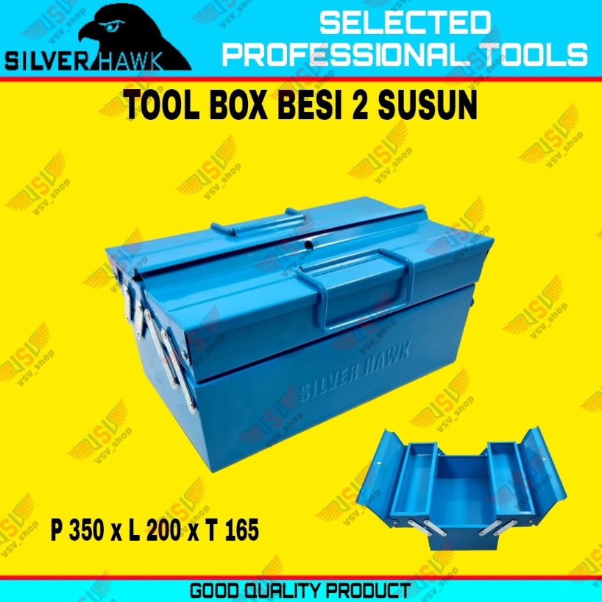 Jual SILVERHAWK Tool Box Besi 2 Susun Kotak Perkakas 3Tray Kotak Alat ...