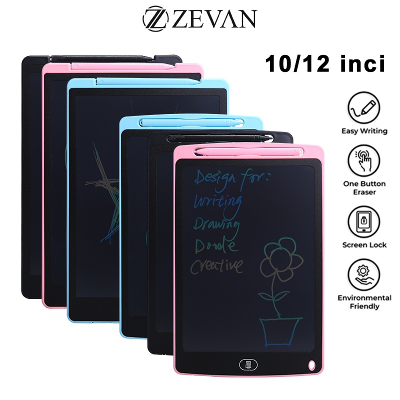 Jual ZEVAN LCD Drawing Writing Tablet Warna-Warni Papan Gambar Ukuran 8 ...