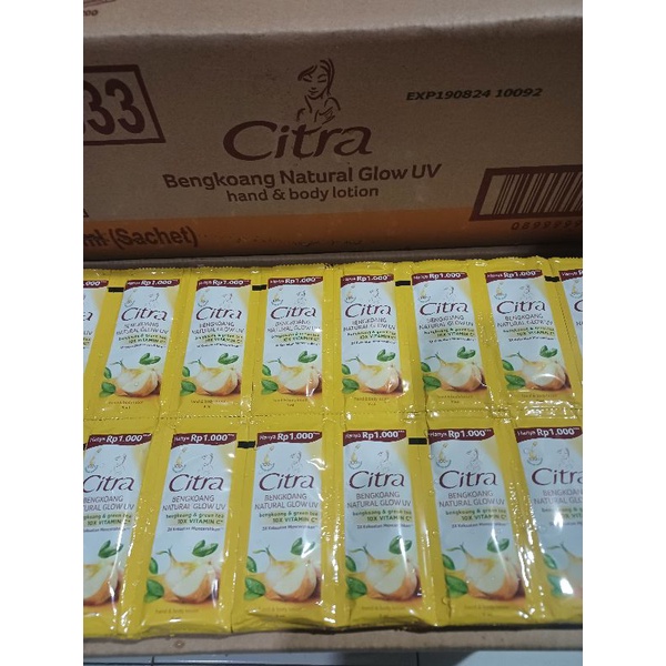 Jual CITRA Bengkoang Natural Glow Uv Hand Body Lotion Sachet 9ml | Shopee Indonesia