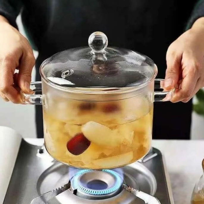 Jual Panci Sup Kaca 1300ml/ Glass Pot/ Panci Masak Kaca Tahan Panas ...