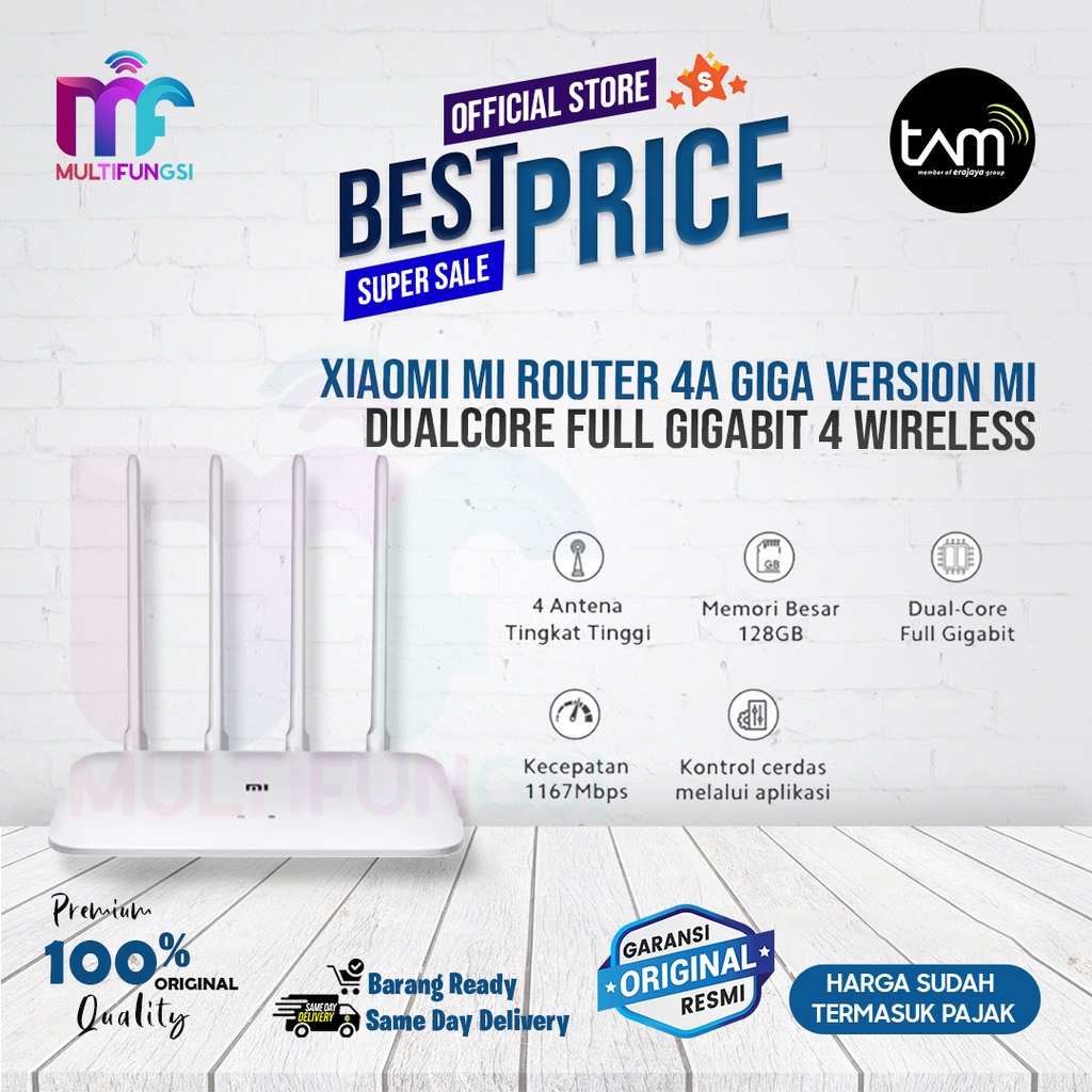 Jual Xiaomi Mi Router 4A Giga Version Dual Core Full Gigabit 4 Wireless | Shopee Indonesia
