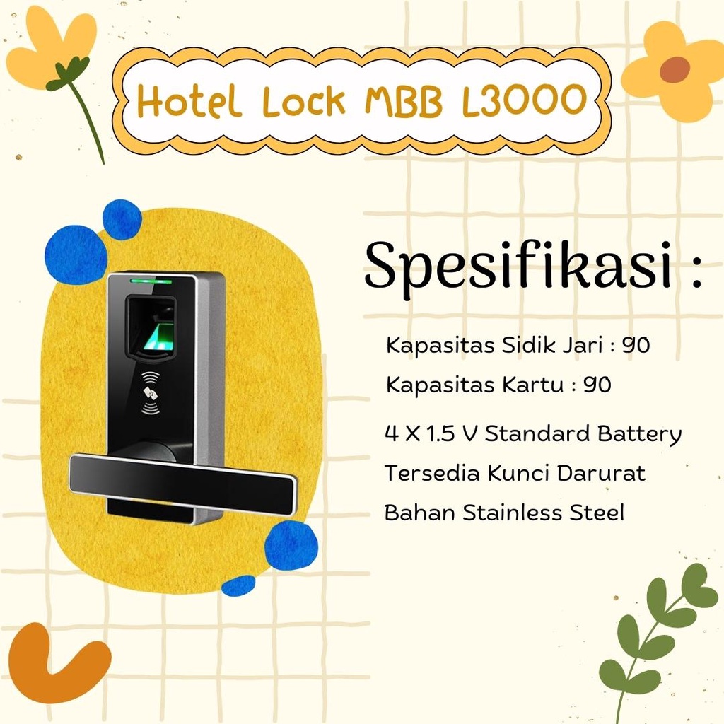 Jual Smart Lock Design Elegant MBB L3000 | Smartlock | Shopee Indonesia
