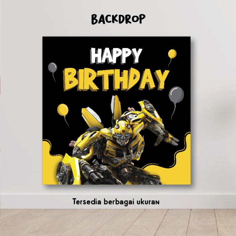 Jual BACKDROP TRANSFORMERS OPTIMUS PRIME BUMBLEBEE HIASAN ULTAH HAPPY BIRTHDAY DEKORASI ULANG ...