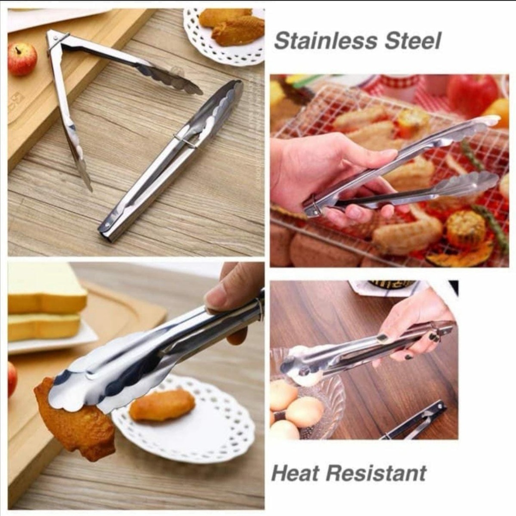 Jual penjepit makanan stainless murmer | Shopee Indonesia