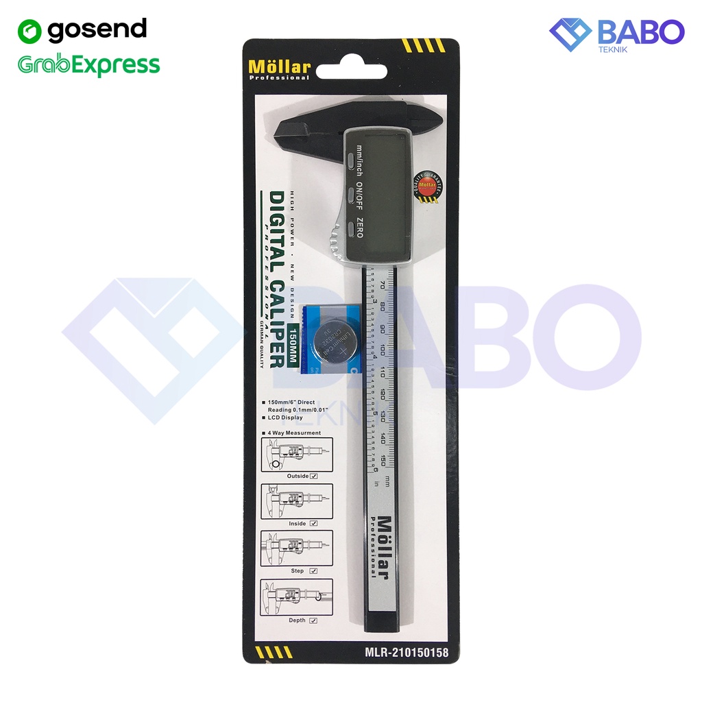 Jual Sketmat Plastik Digital MOLLAR 6" Jangka Sorong Digital Caliper ...