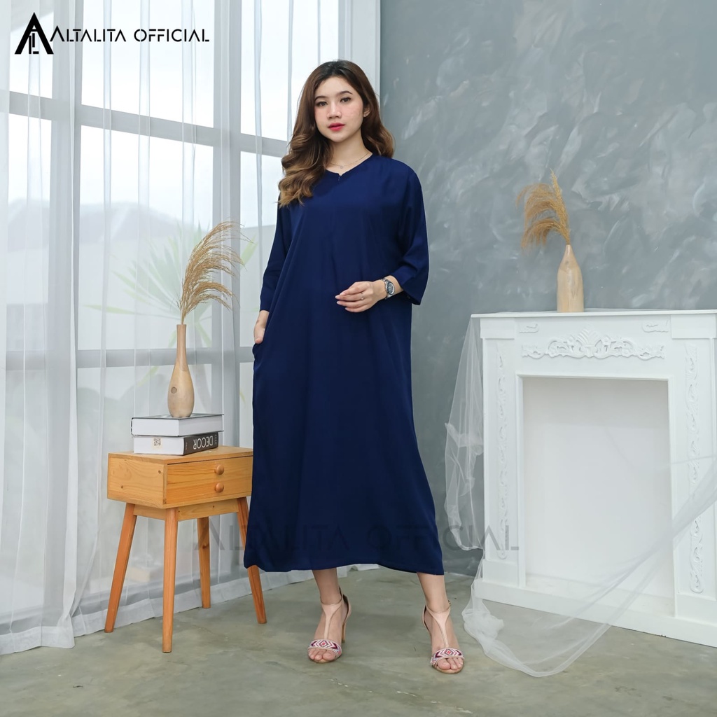 Jual Altalita - Daster Gamis Polos Lengan Tangan Panjang 3/4 Longdress Muslim Jumbo LD 120 ...
