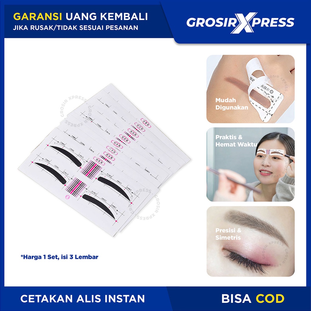 Jual Cetakan Alis Tempel Penggaris Stiker Perapih Alis Alat Cetak ...