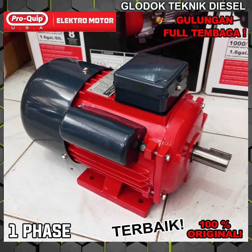 Jual Dinamo Electro Motor 5 HP PK FULL TEMBAGA 1 Phase 1400 RPM 4 P TERBAIK ORIGINAL | Shopee ...