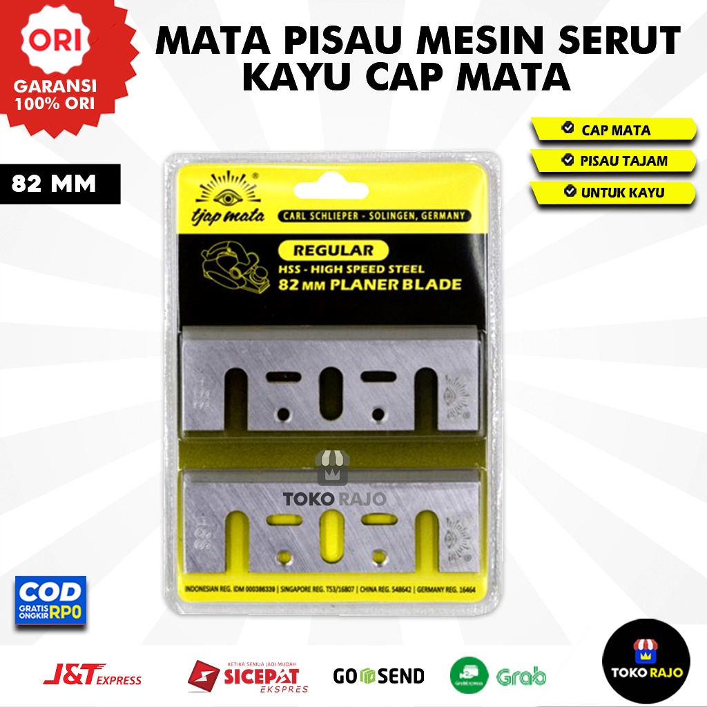 Jual MATA PISAU MESIN SERUT KAYU Planer Blade TJAP CAP MATA 82 mm ...