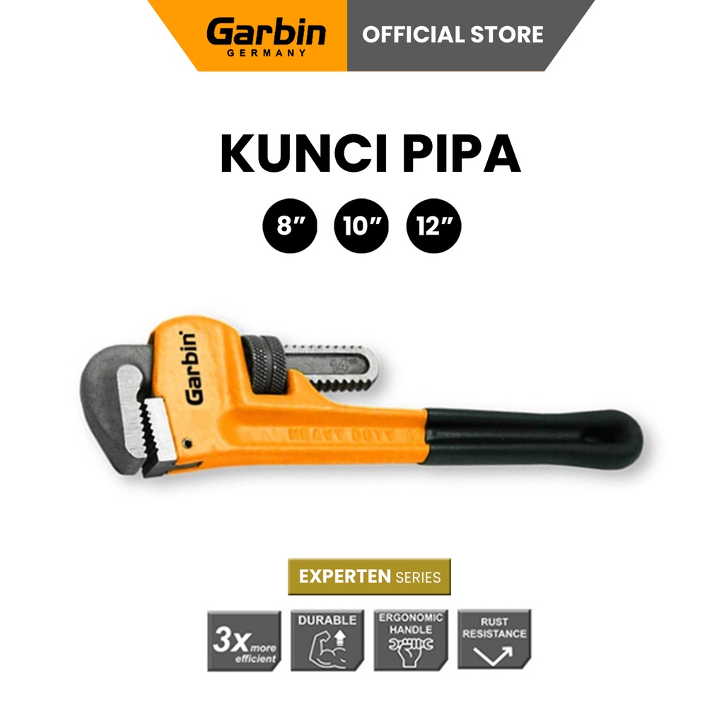 Jual Kunci Pipa Pipe Wrench 8inch 10inch 12inch Garbin Experten Series ...