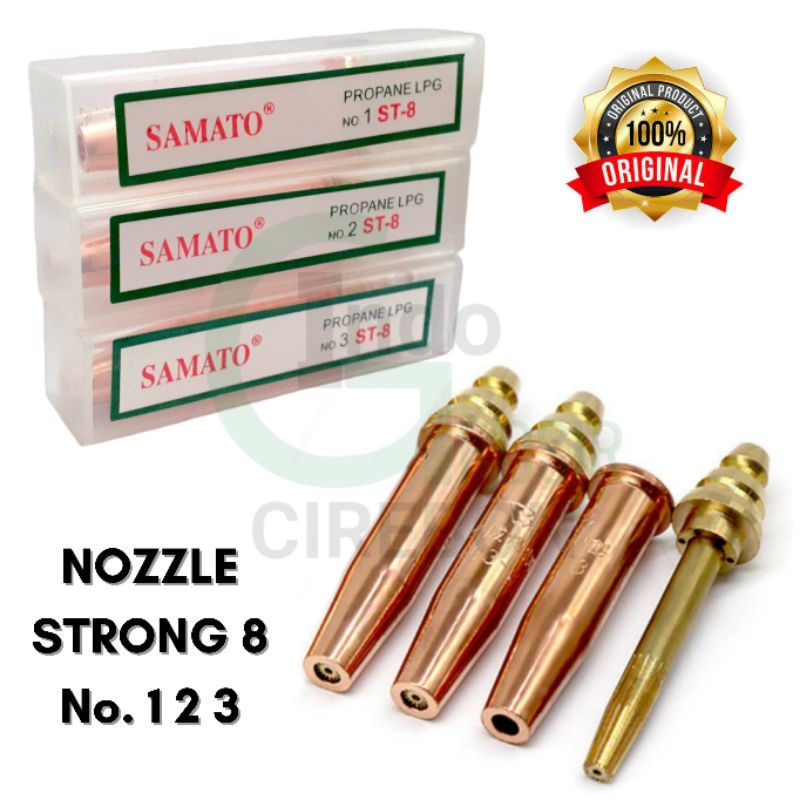 Jual SAMATO Cutting Tip Strong 8 Nozzle Mata Blender Potong Las LPG ...